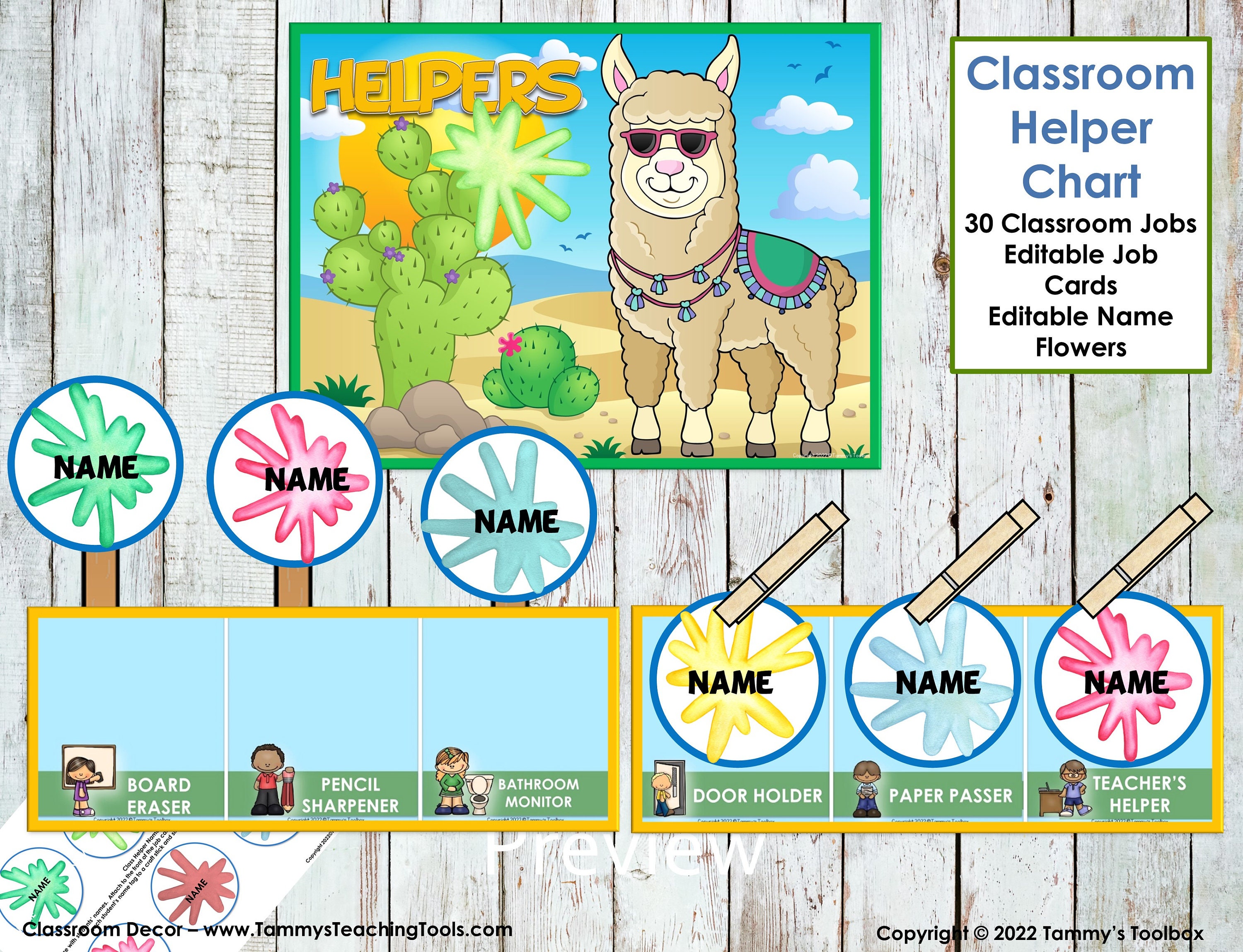 Llama Classroom Decor Daily Schedule and Classroom Management Set ...