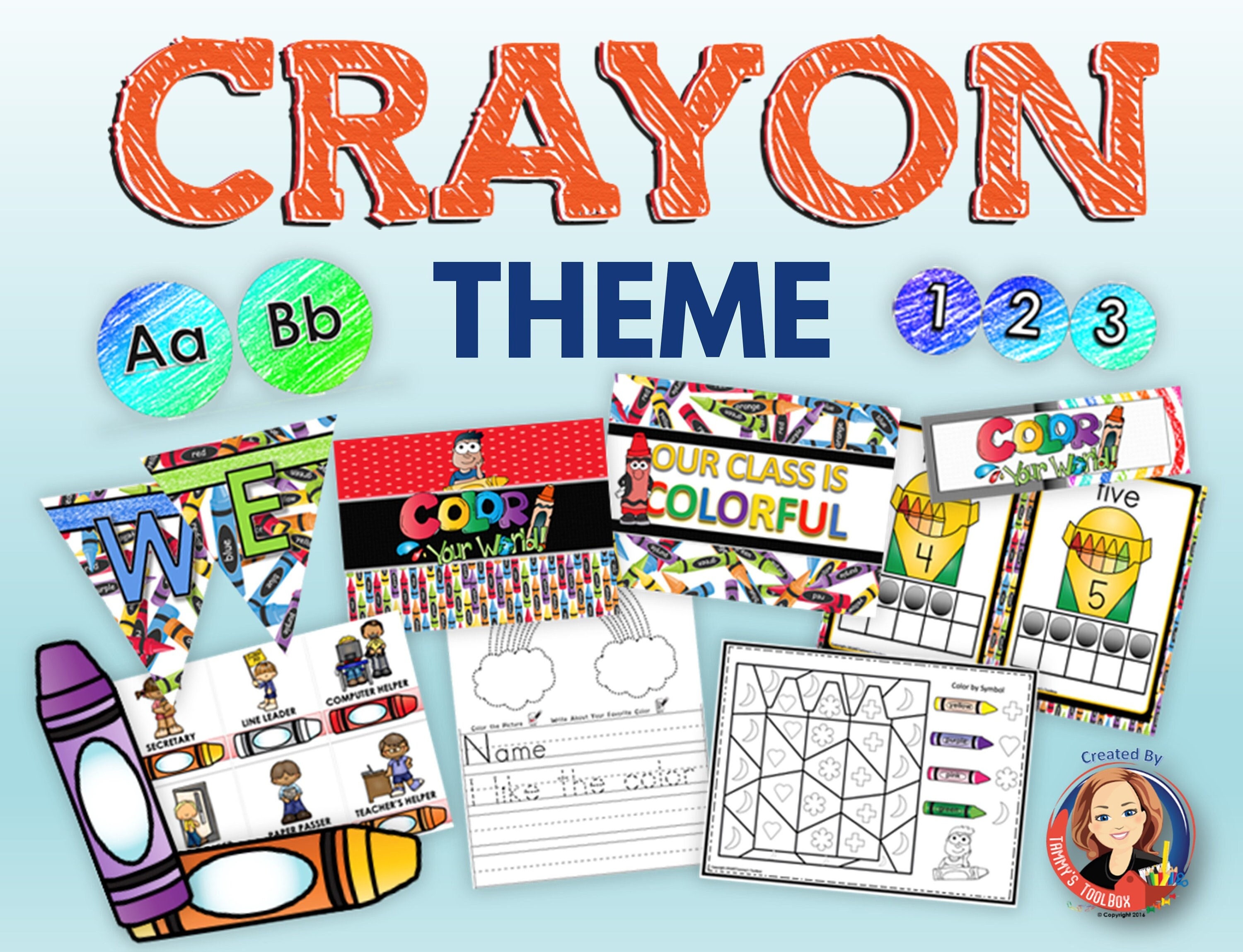 Crayon Classroom Decor, Printable and Editable Crayon Theme Display ...