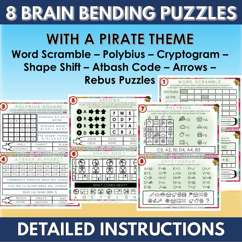 Pirate Escape Room Kit | Printable Party Game for Ages 8-12+ | DIY ...