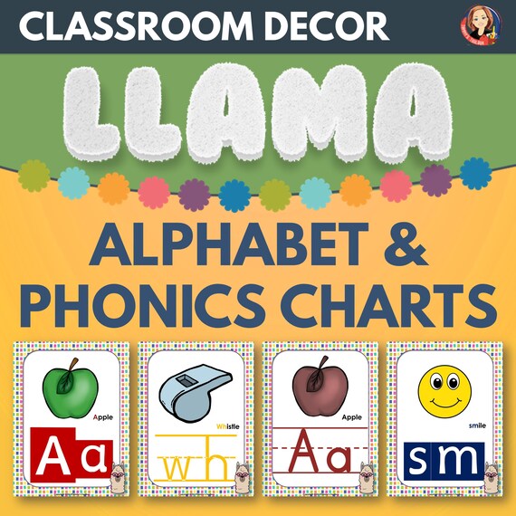 Alphabet Posters and Phonics Charts in a Llama Theme - Etsy