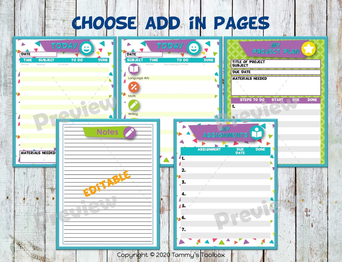 Student Planner and Agenda Printable and Digital 2022-2023 - Etsy