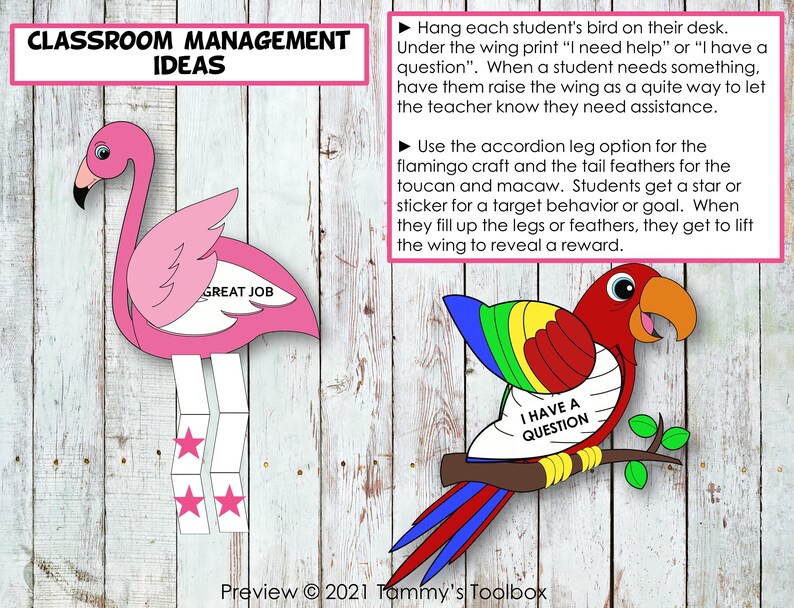 Tropical Birds All About Me Craft and Back to School Bulletin Board Kit ...