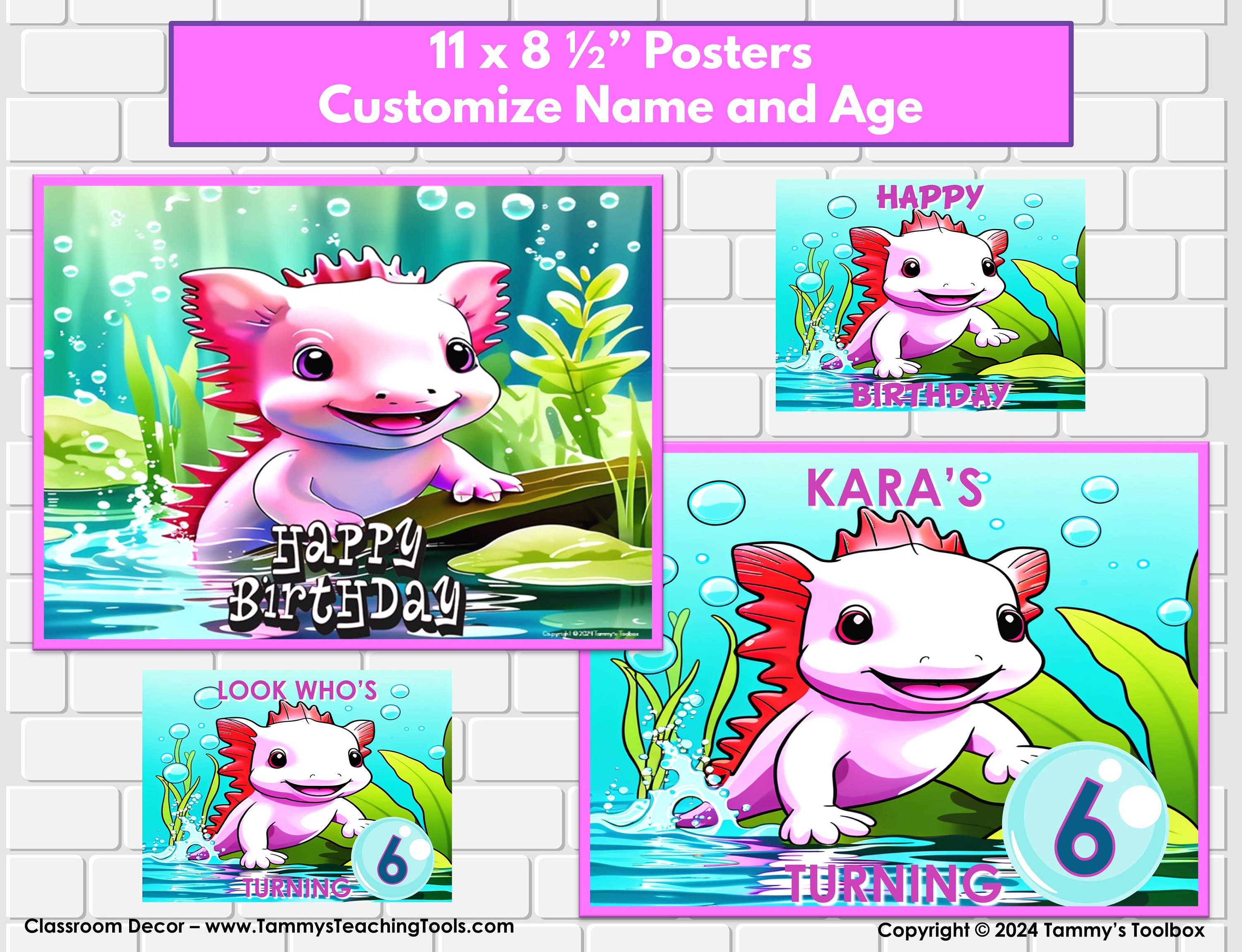 Adorable Axolotl Decor Set for a Fun Birthday Bash, Axolotl Party ...