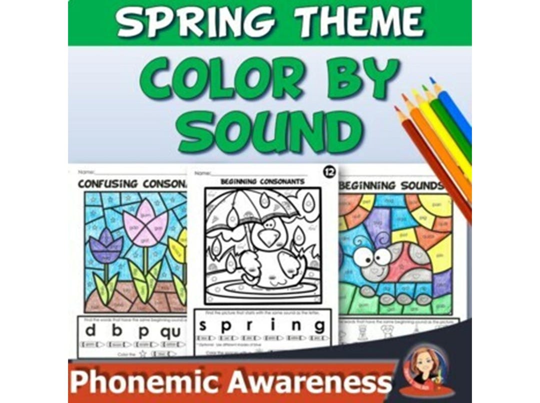 Spring Color by Sound and Color by Code Coloring Pages With Letter ...