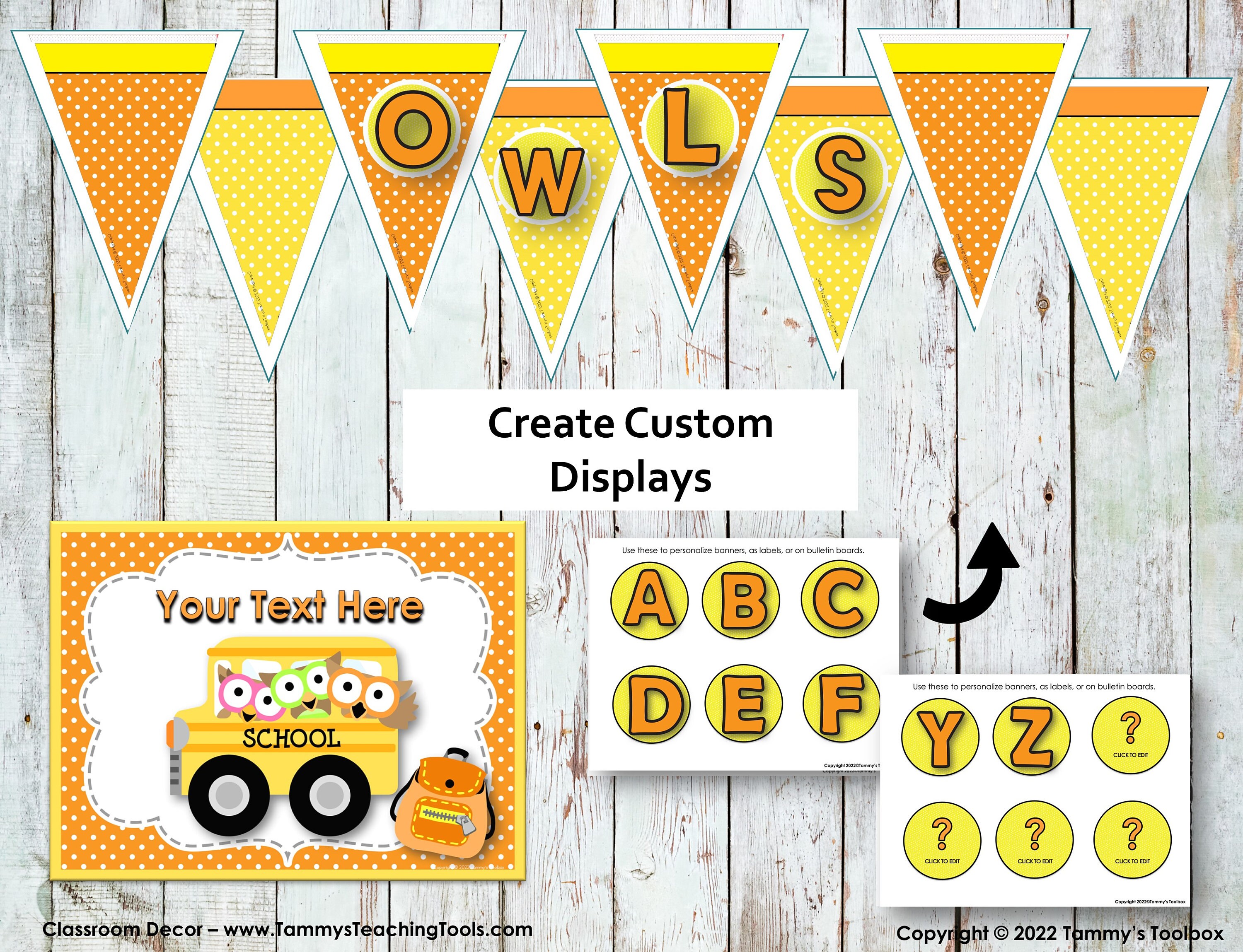 Owl Theme Bulletin Board, Owl Craft Set, Classroom Decor, All About Me ...