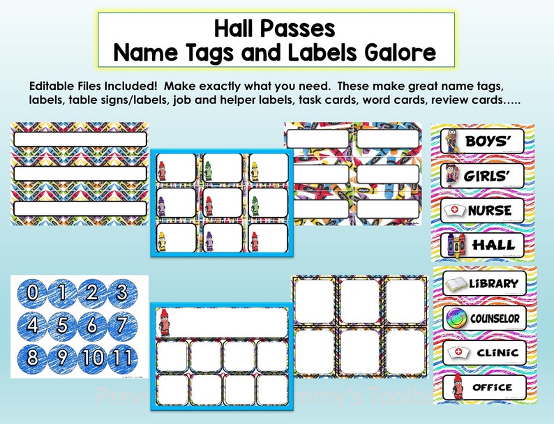 Crayon Classroom Decor, Printable and Editable Crayon Theme Display ...