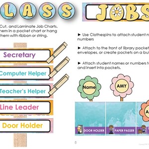 Editable Groovy Retro Classroom Decor, Class Job Chart, Classroom ...