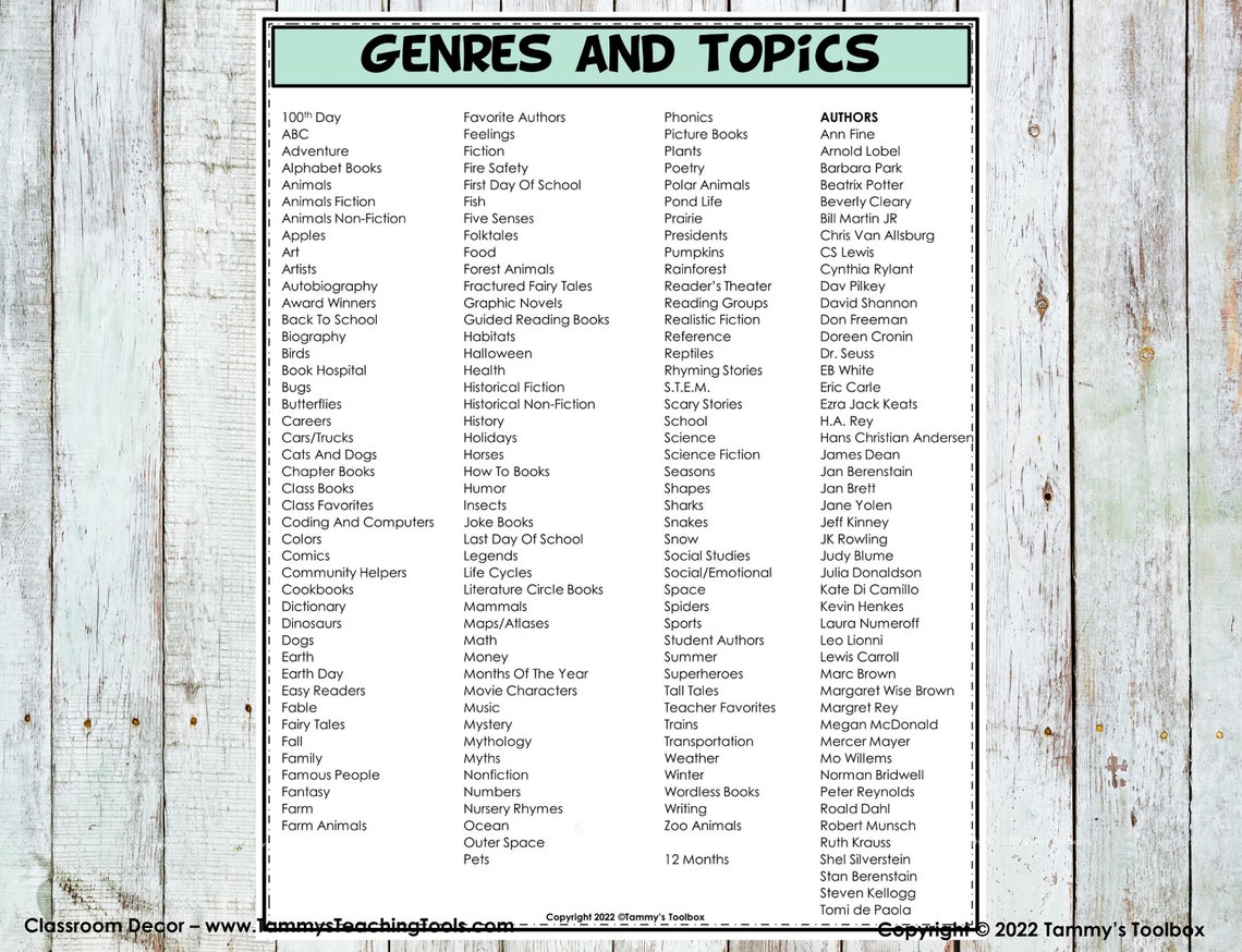 Classroom Library Book Bin Labels in Colorful Brights, Colorful Rainbow ...