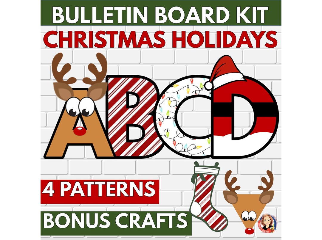 Christmas Bulletin Board Kit, Santa Bulletin Board Letters, Build a ...