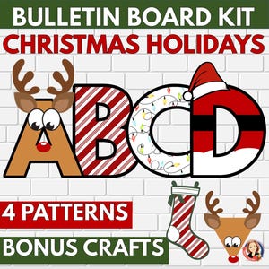 Christmas Bulletin Board Kit, Santa Bulletin Board Letters, Build a ...