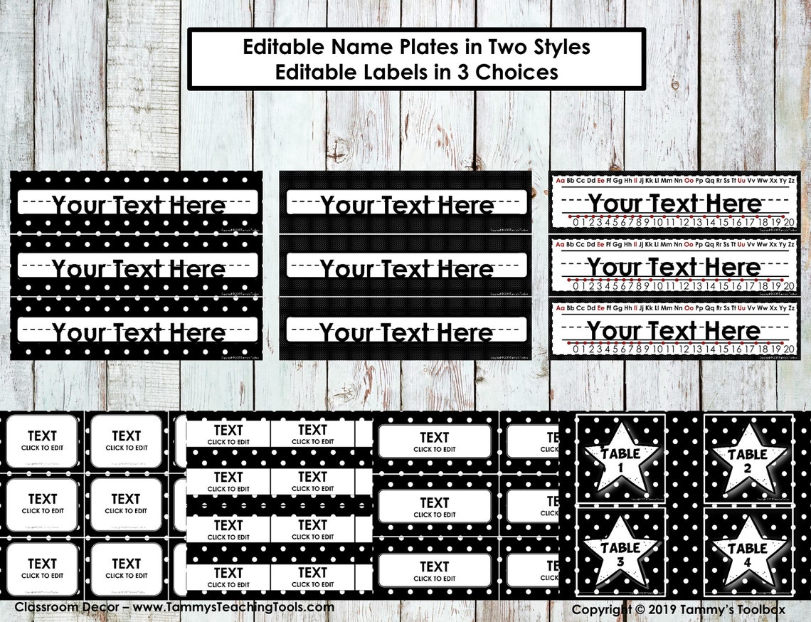 Black and White Classroom Decor and Labels - Etsy