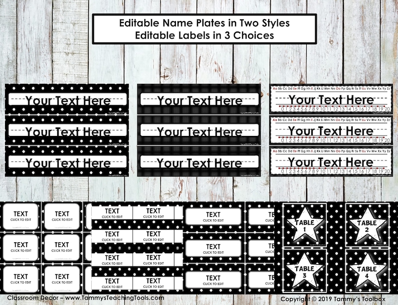 Black and White Classroom Decor and Labels - Etsy