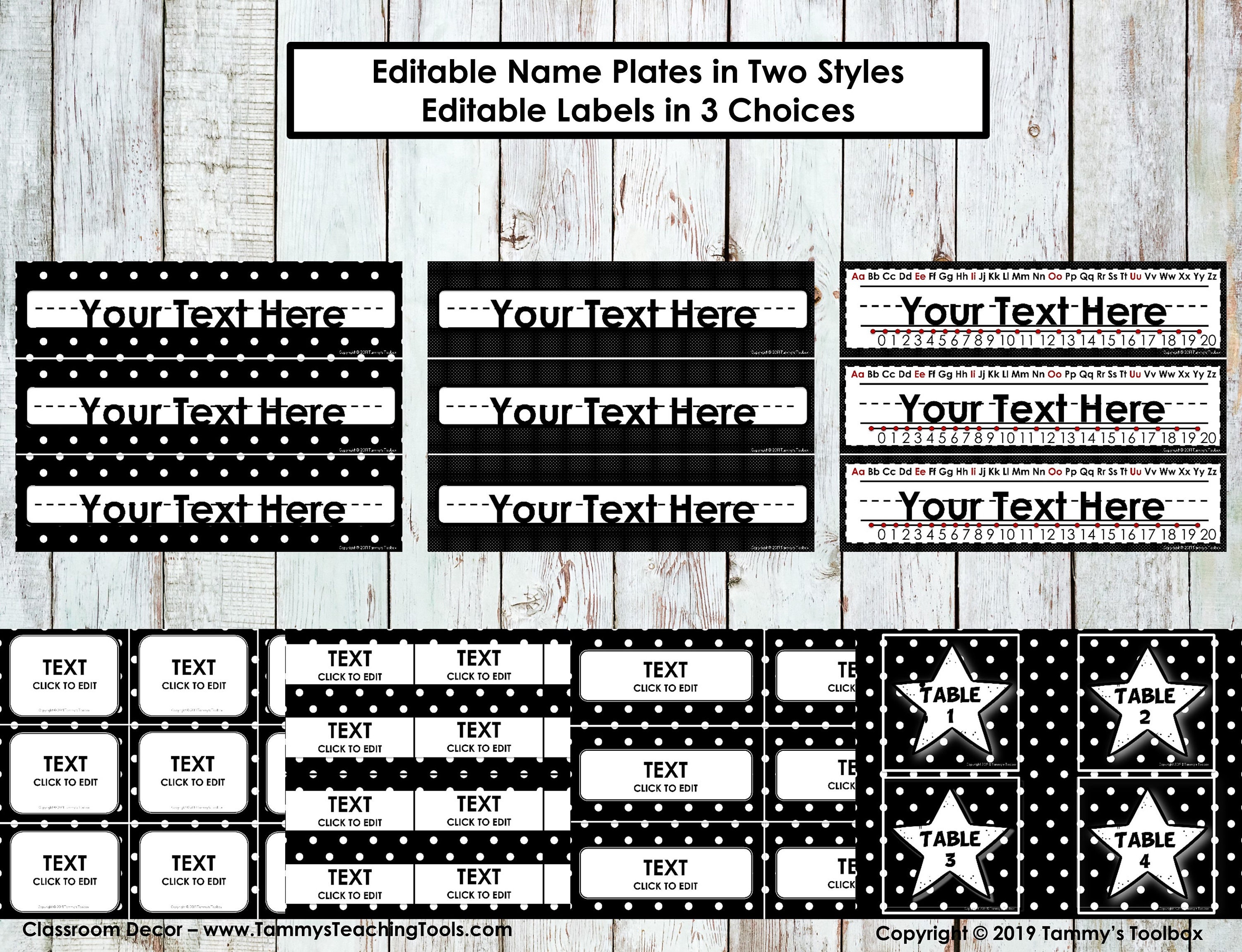 Black and White Classroom Decor and Labels - Etsy