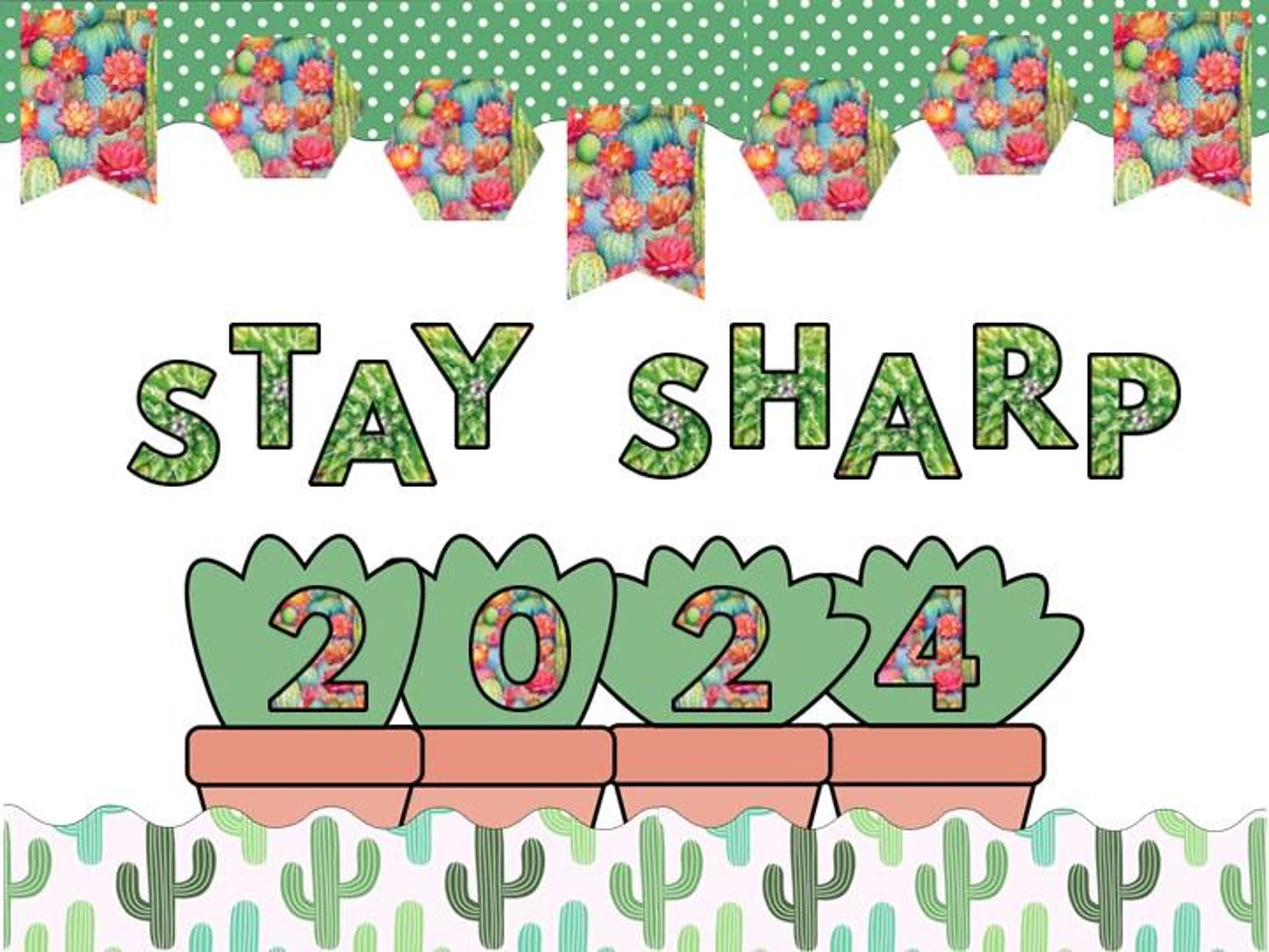 Cactus Classroom Decor Kit: Back to School Bulletin Board Set With A-Z ...