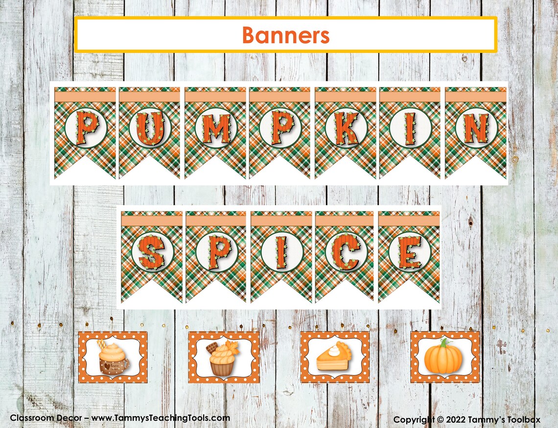 Pumpkin Spice Fall Bulletin Board Kit With Craft Activities - Etsy