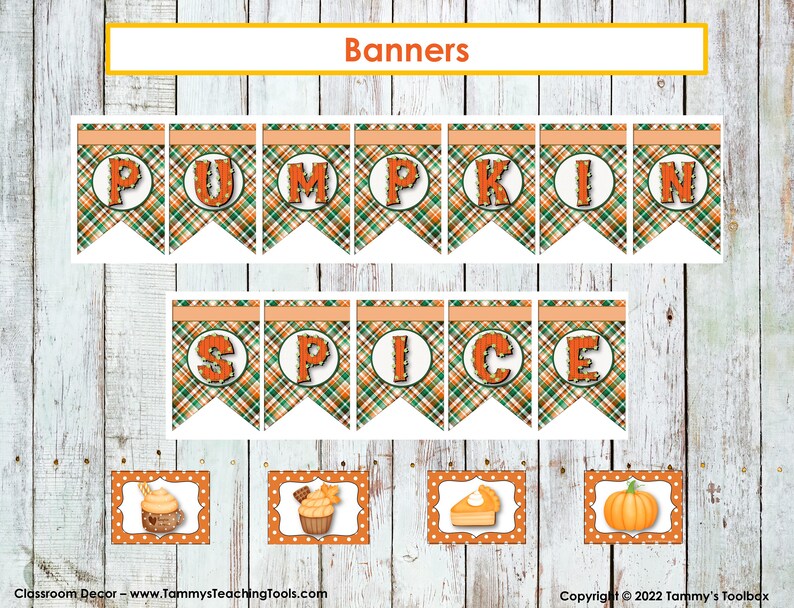 Pumpkin Spice Fall Bulletin Board Kit | Fall Classroom Decor | Autumn ...