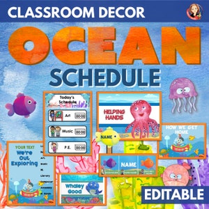 Ocean Under the Sea Theme Classroom Schedules, Sea Life Printable ...