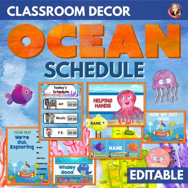 Ocean Theme Classroom Schedule - Etsy