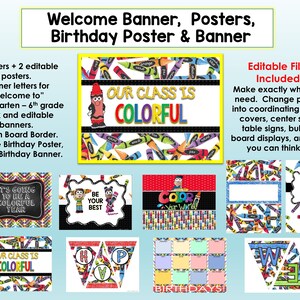 Crayon Classroom Decor Bundle, Crayon Theme Bulletin Board, Posters ...