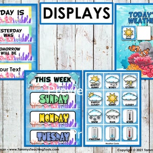 Ocean Under the Sea Theme Classroom Calendar, Sea Life Monthly Calendar ...