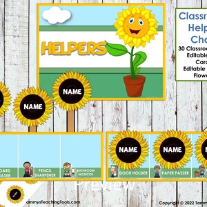 Sunflower Classroom Schedule Set, Editable Decor, Sunflower Classroom ...