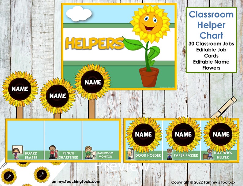 Sunflower Classroom Schedule Set, Editable Decor, Sunflower Classroom ...