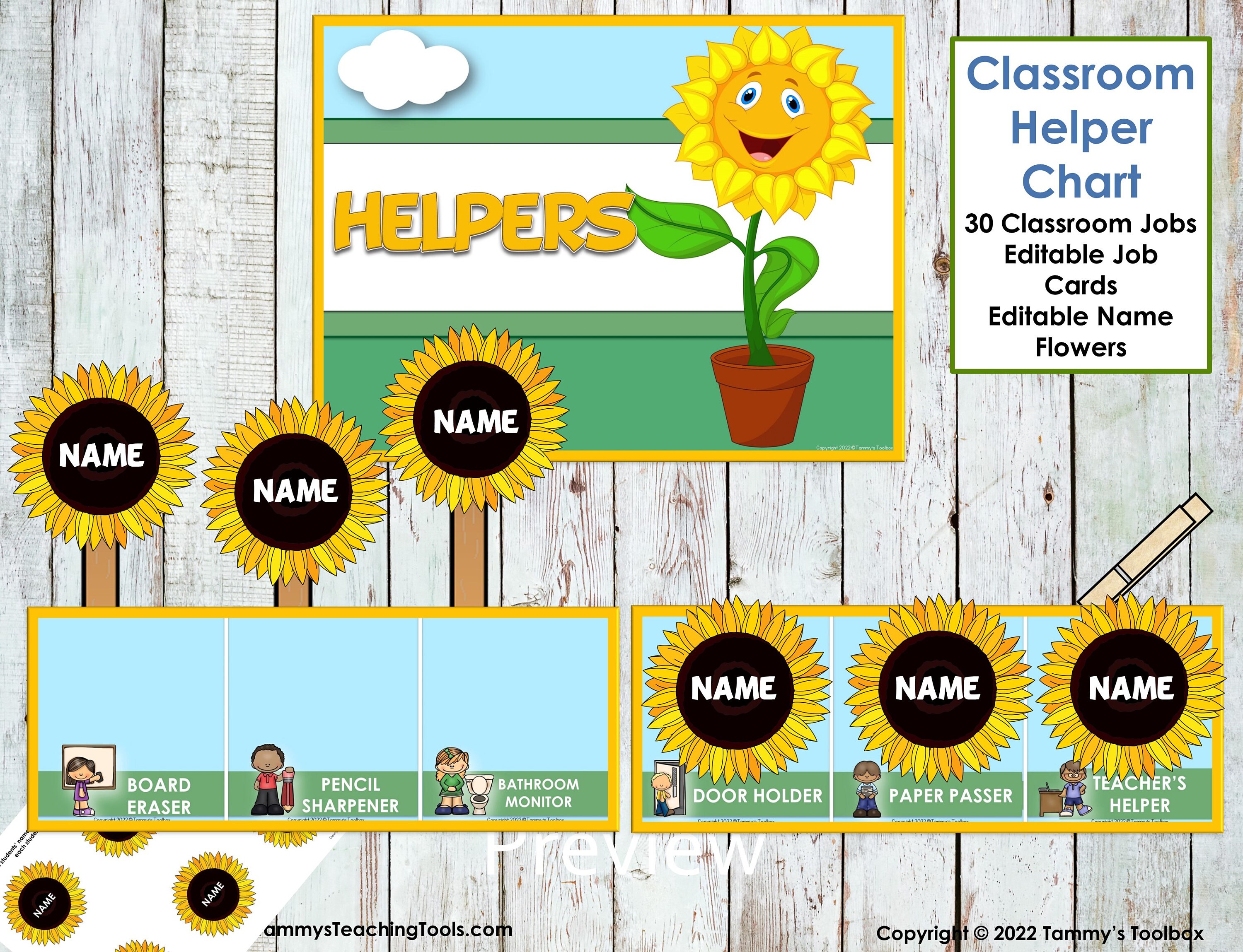 Sunflower Classroom Schedule Set, Editable Decor, Sunflower Classroom ...