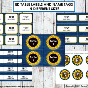 Sunflower Classroom Decor Set Editable, Sunflower Bulletin Board ...