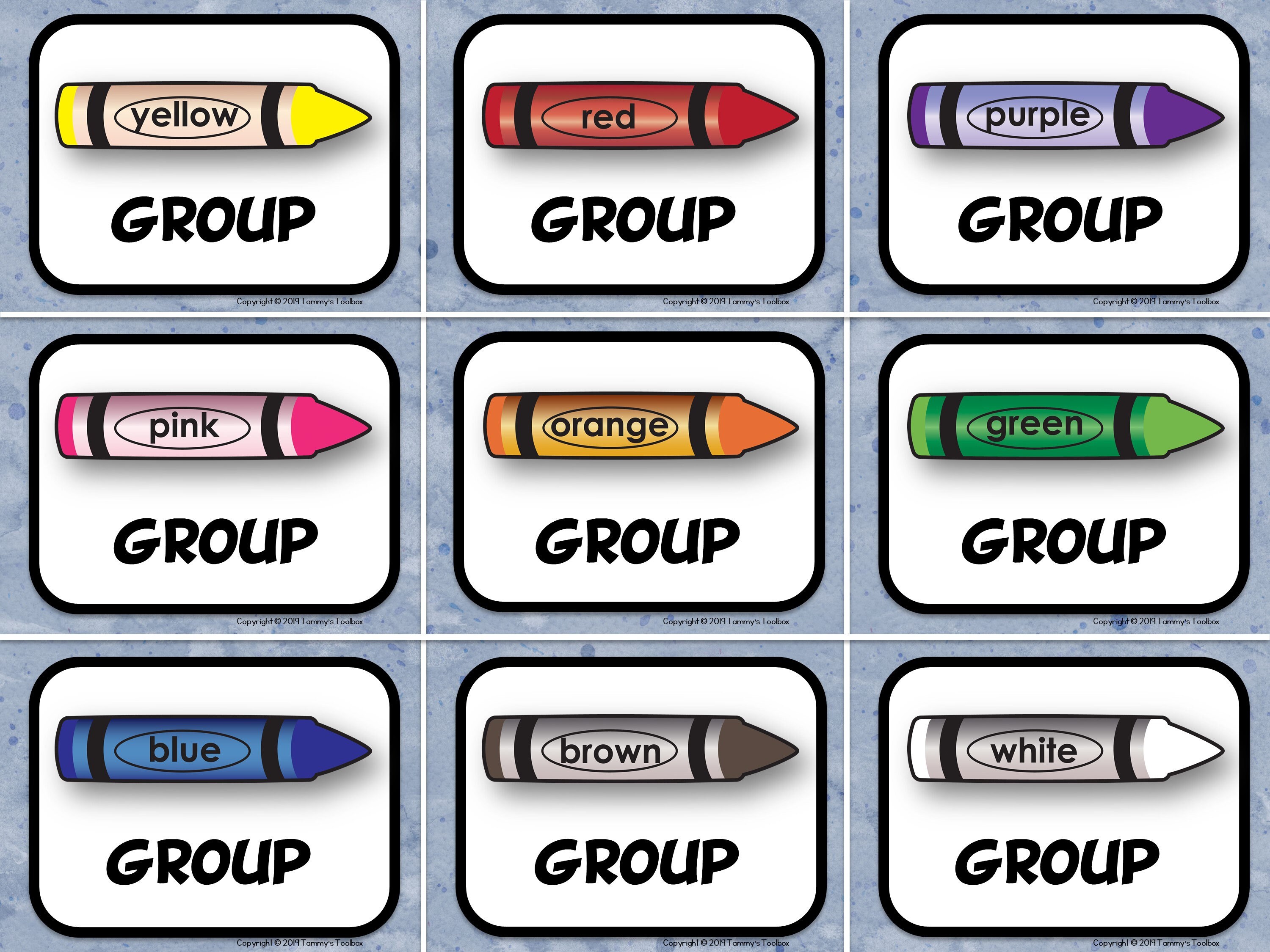 Classroom Center Labels in Watercolor Blue, Blue Classroom Decor ...