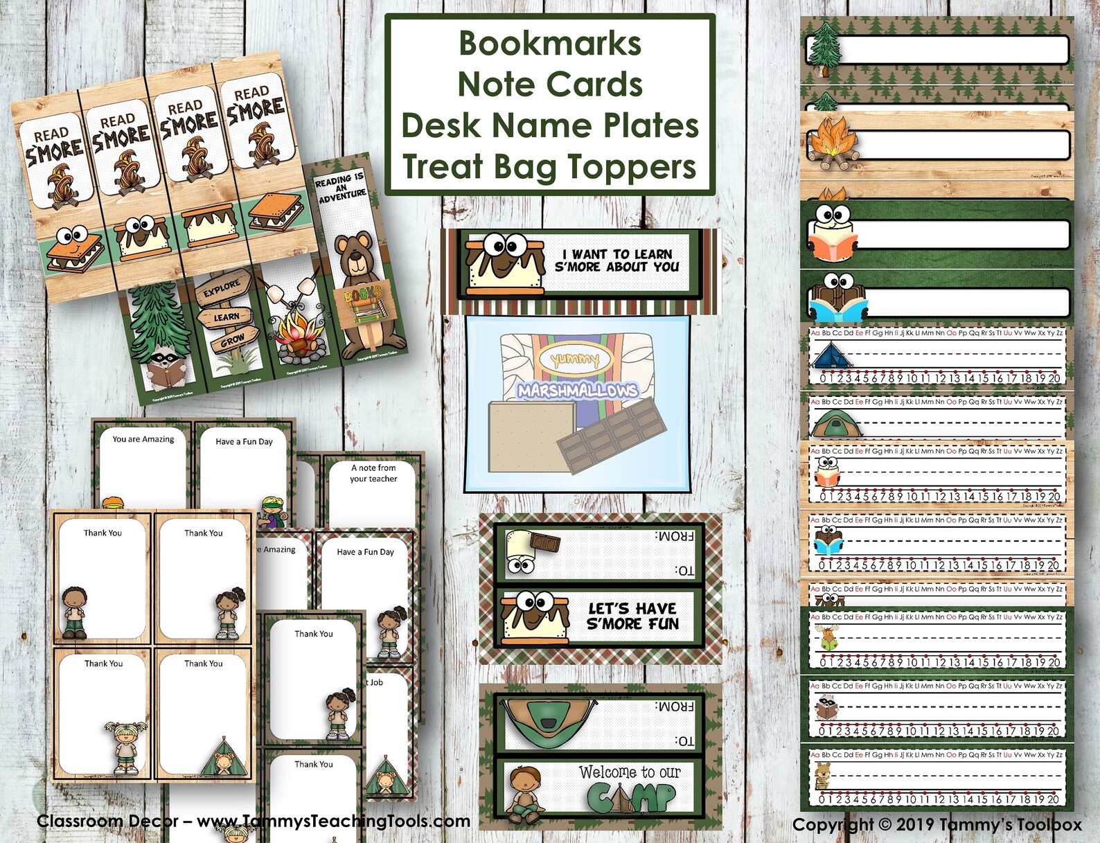 Editable Camping Classroom Decor Bundle With Woodland Animals, Rustic ...