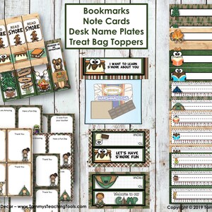 Editable Camping Classroom Decor Bundle With Woodland Animals, Rustic ...