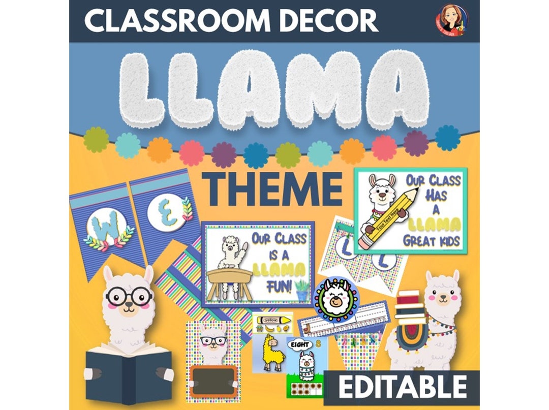 Llama Classroom Decor Editable, Llama Bulletin Board, Classroom ...