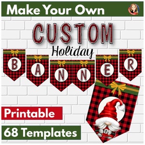 Printable Holiday Christmas Banner Pennants for Party and Bulletin ...