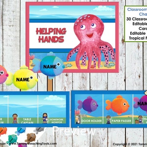 Ocean Under the Sea Theme Classroom Schedules, Sea Life Printable ...