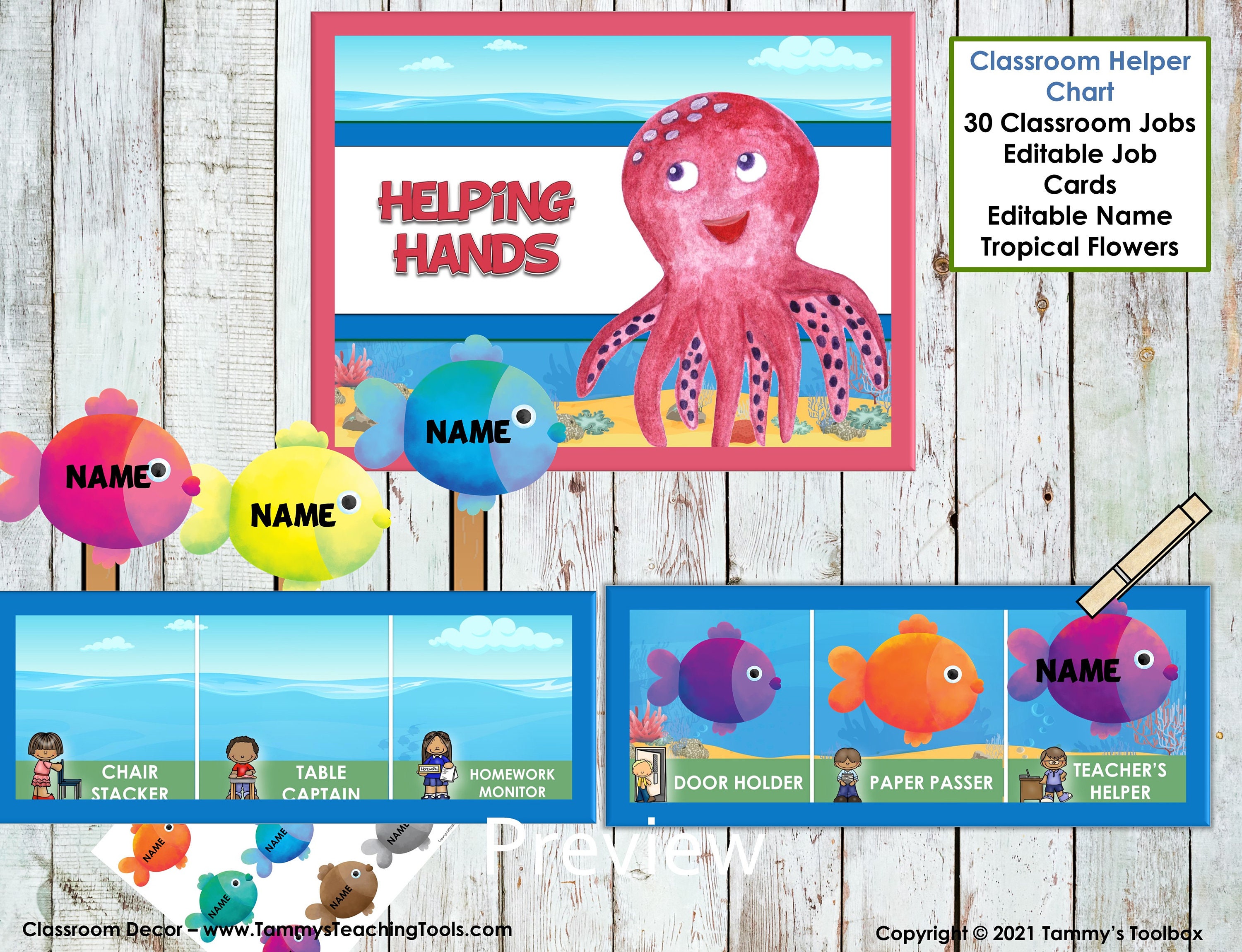 Ocean Under the Sea Theme Classroom Schedules, Sea Life Printable ...