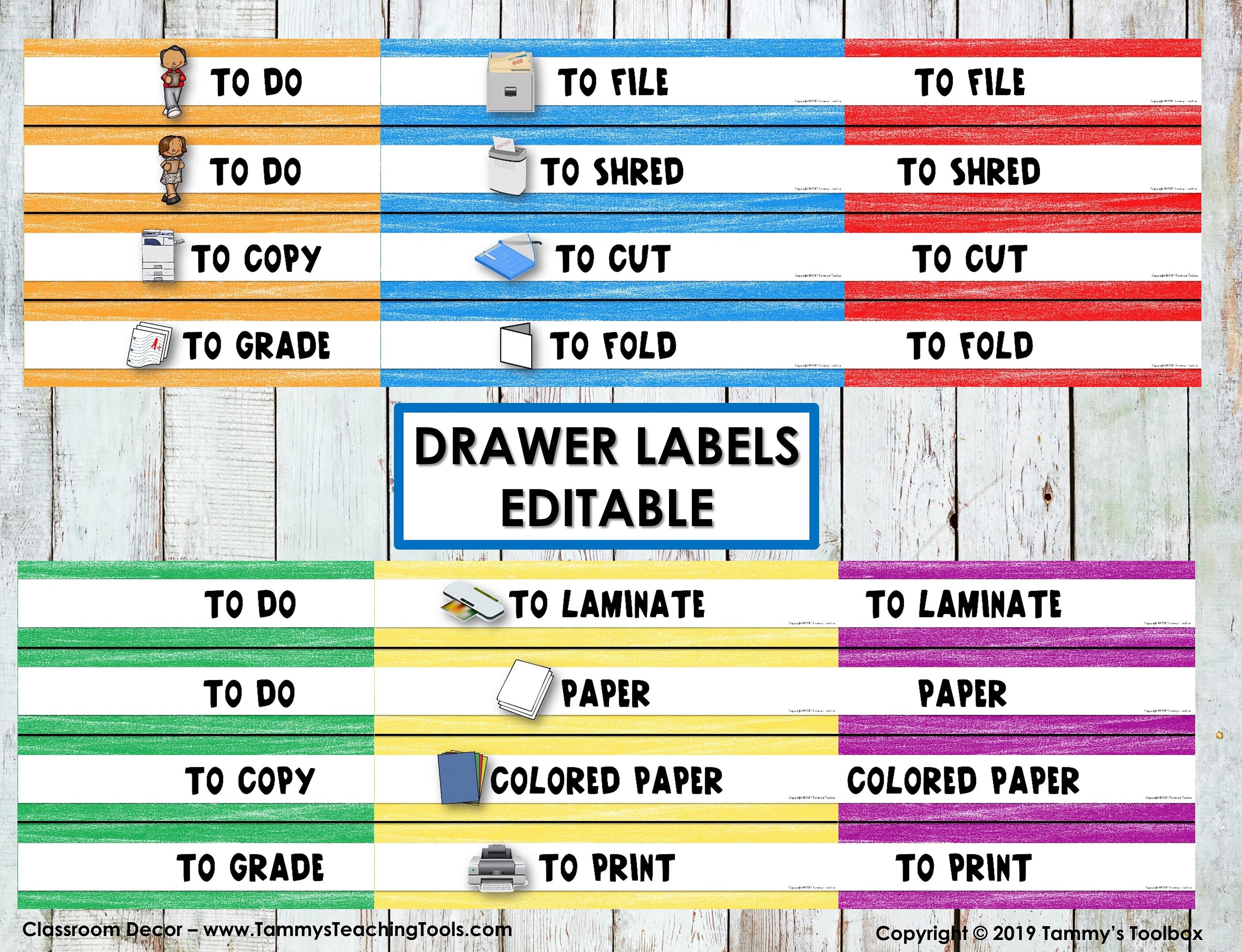 Classroom Supply Labels, Organization Labels in Bright Colors ...