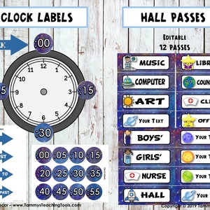 Galaxy Outer Space Classroom Schedule and Management Decor Set ...