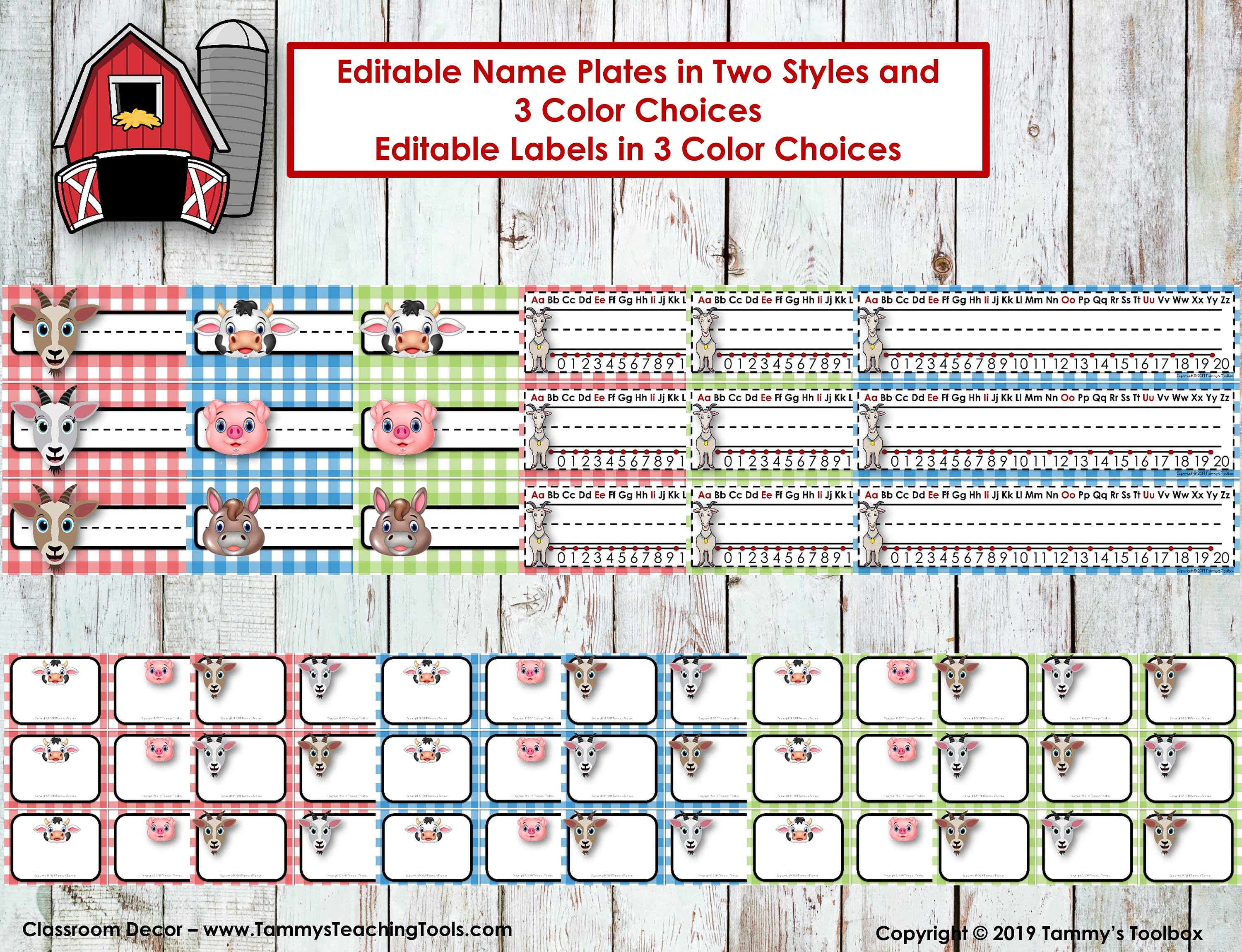 Classroom Decor With Farm and Farm Animals Theme, Printable Farm ...