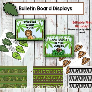 Editable Safari Jungle Theme Classroom Decor Printables, Growth Mindset ...