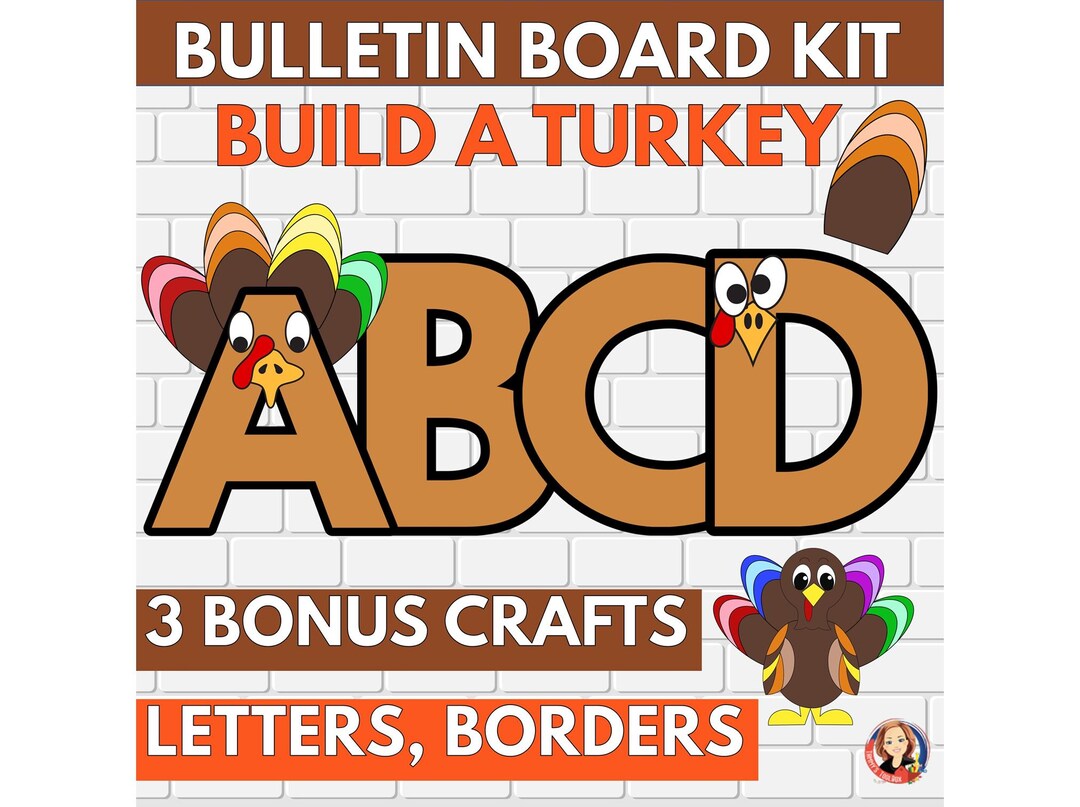 Fall Turkey Bulletin Board Kit, Build a Turkey Craft Activity and ...