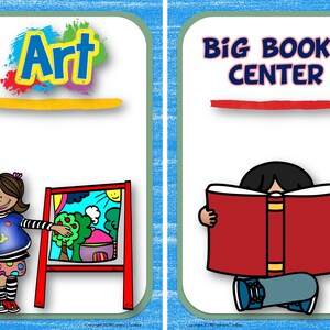 Editable Classroom Center Labels Decor in Bright Classroom Decor Theme ...