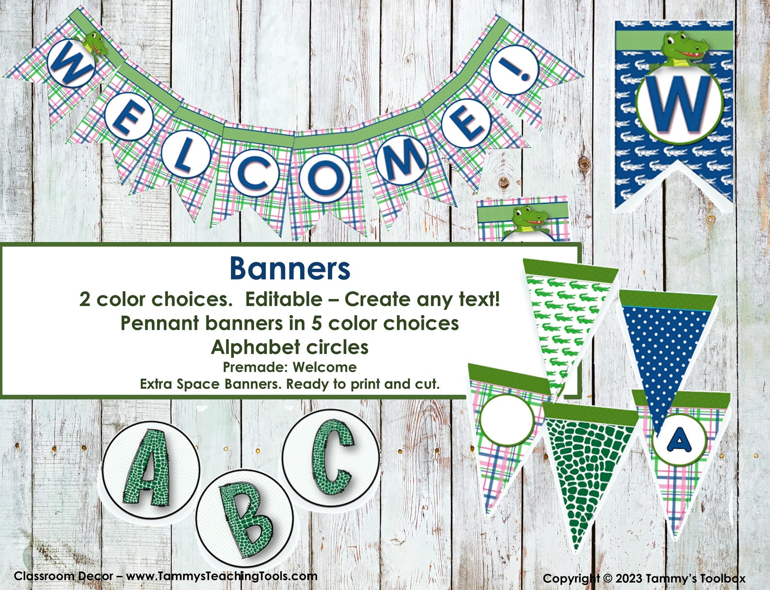 Classroom Decor Set in Alligator Swamp Theme. Includes Bulletin Board ...