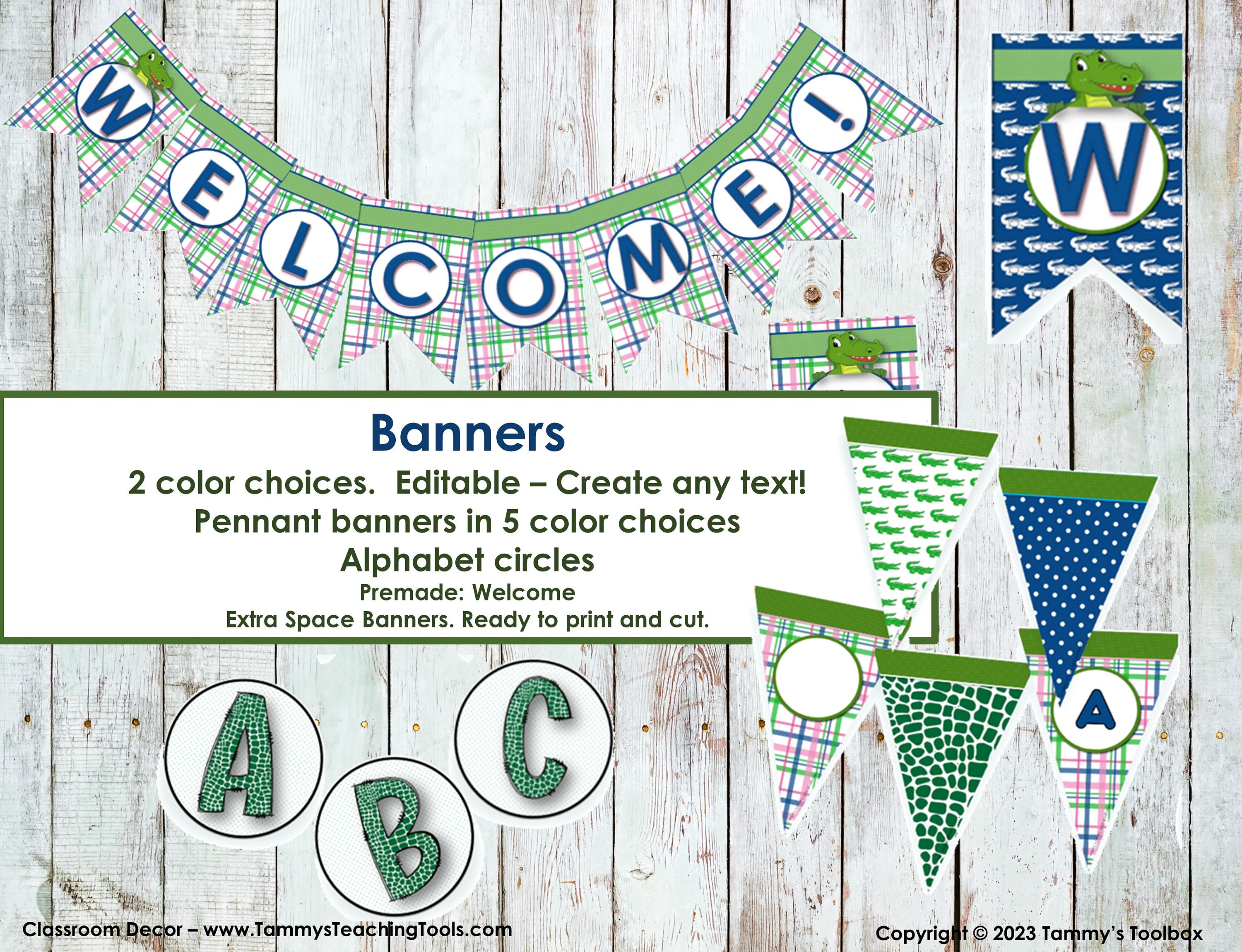 Classroom Decor Set in Alligator Swamp Theme. Includes Bulletin Board ...