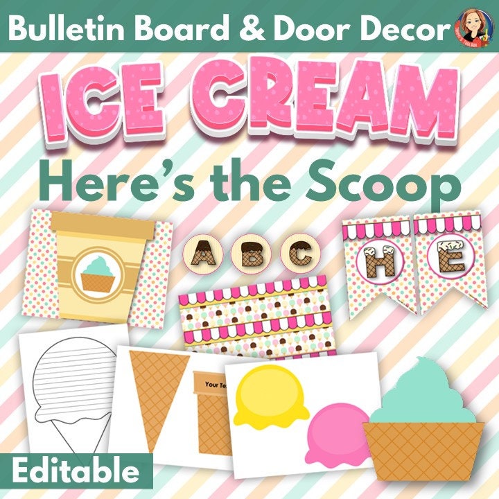 Summer Bulletin Board Kit With Writing Activities in Ice Cream Theme - Etsy