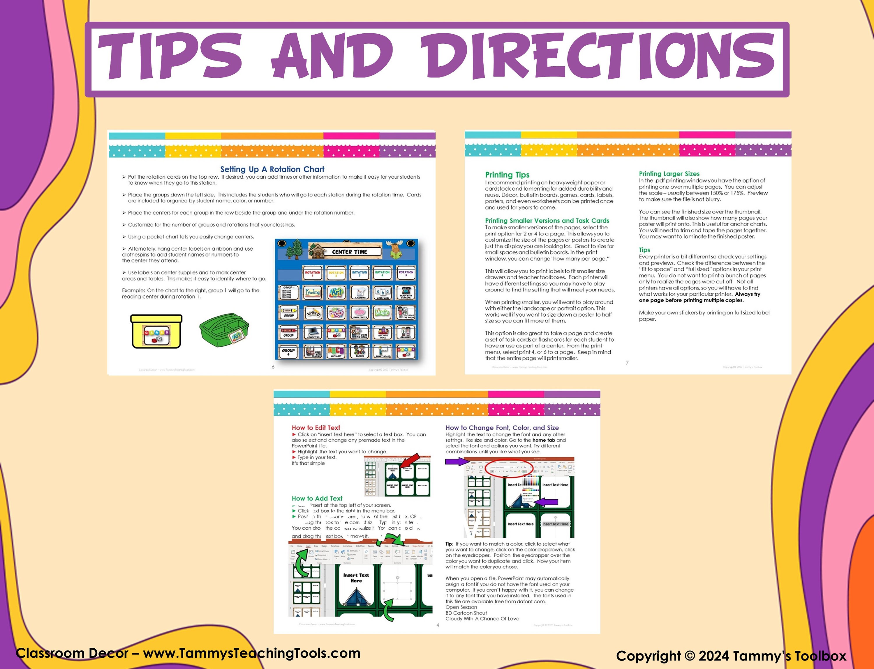 Classroom Center Signs and Labels in Groovy Retro Classroom Decor Theme ...