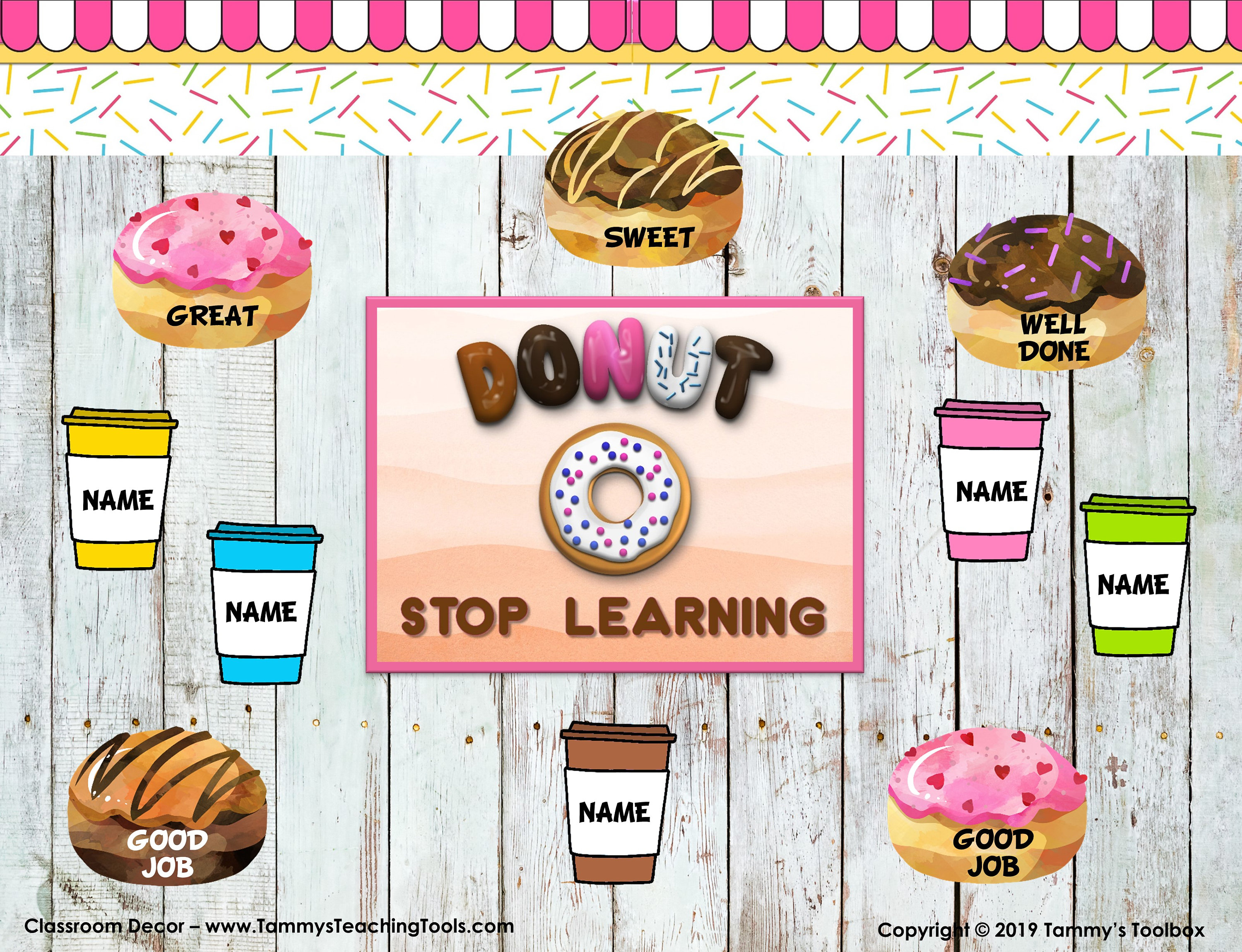 Donut Classroom Decor Bulletin Board, Donut Theme Classroom Banners ...