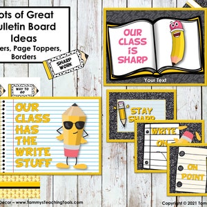 Classroom Decor Bundle in Pencil Theme | Editable, Back to School ...