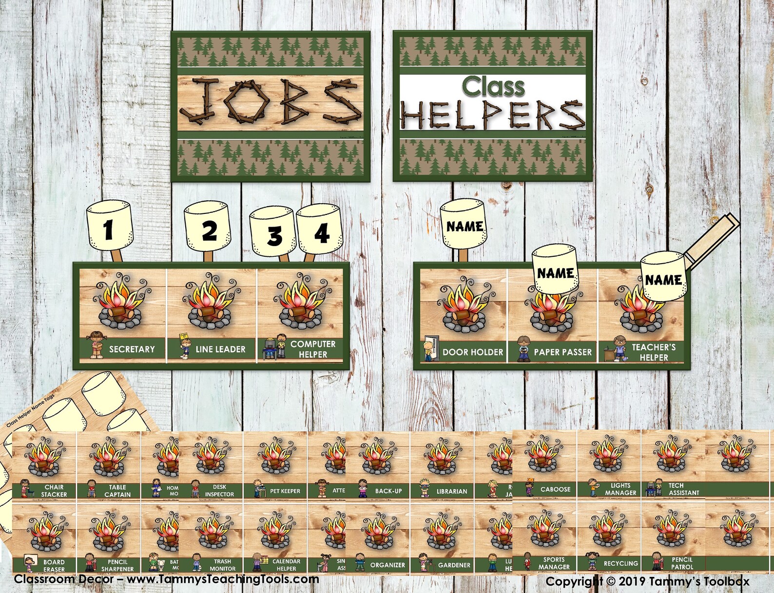 Editable Camping Classroom Decor Schedule and Classroom Management Set ...