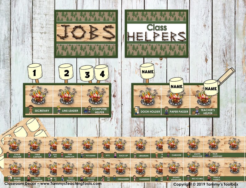 Editable Camping Classroom Decor Schedule and Classroom Management Set ...