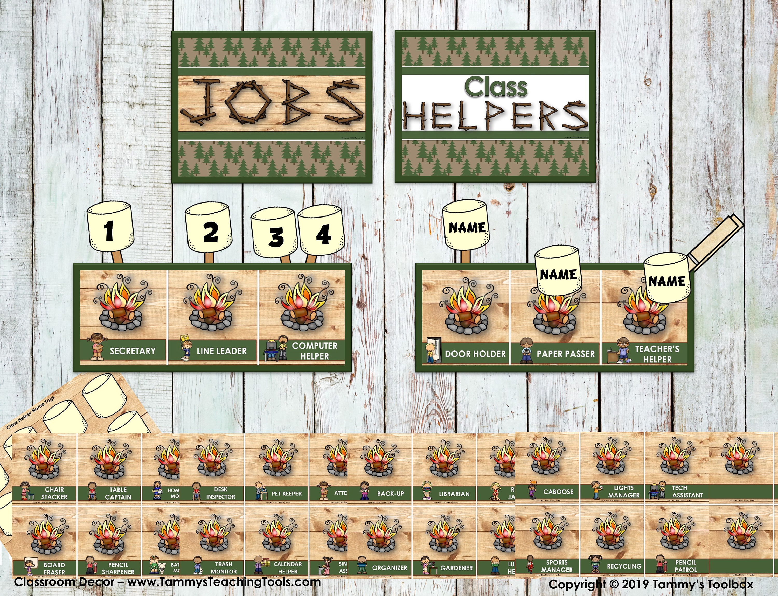 Editable Camping Classroom Decor Schedule and Classroom Management Set ...